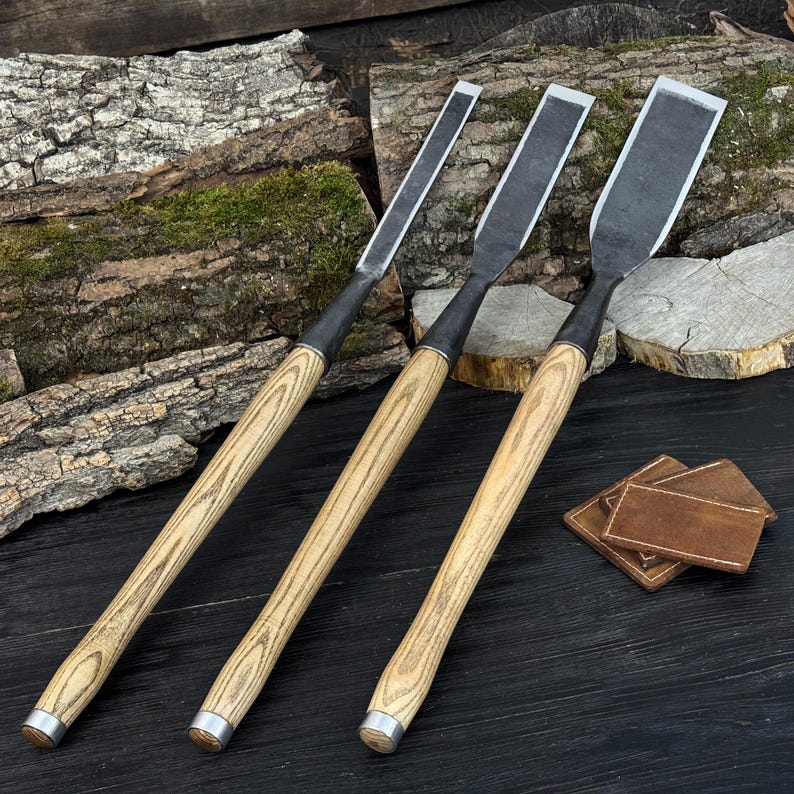 Framing Slick Chisels. Hand-forged Carbon Steel Blades. Ergonomic Ash ...