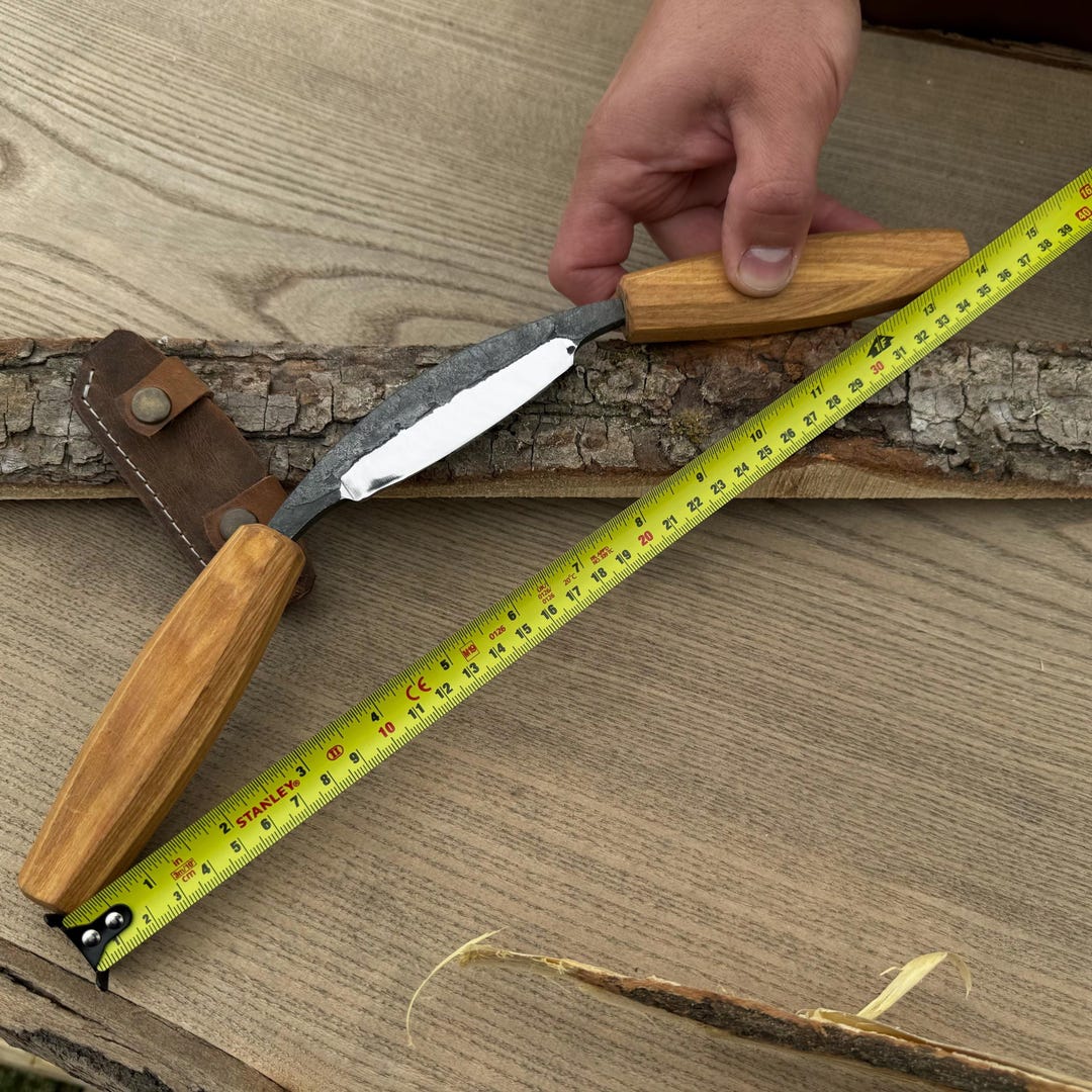 Hand-forged Drawknife. Carbon Steel Blade. Ergonomic Ash Handle ...