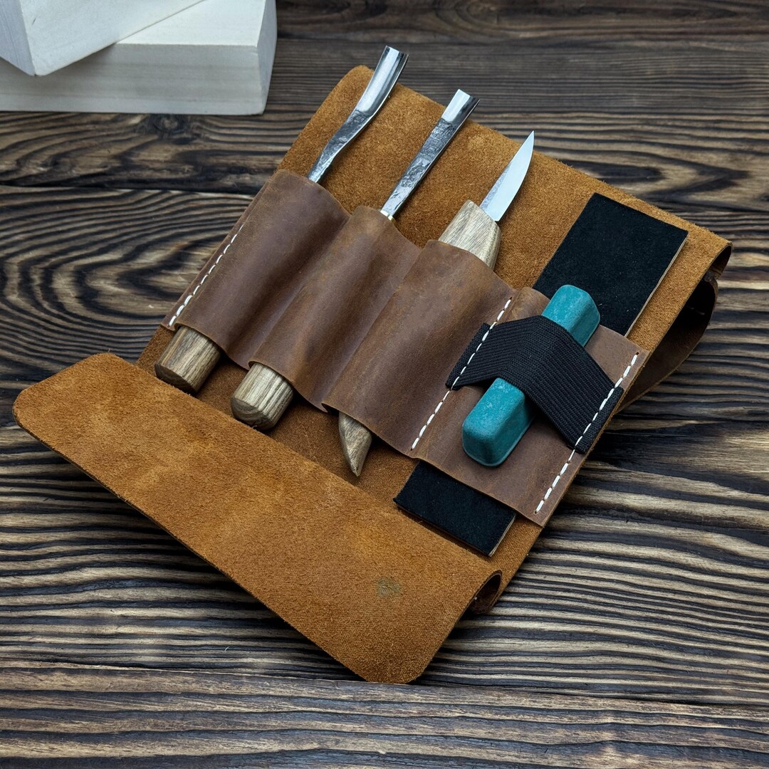 3-piece Hand-forged Bent and Straight Gouge Set With Chip Knife ...