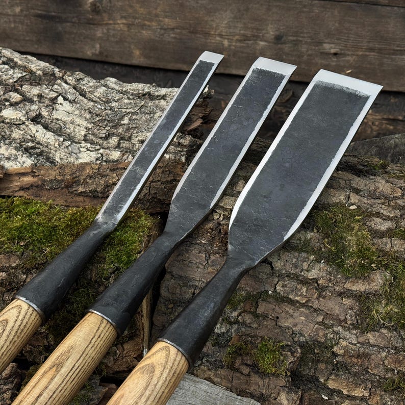 Framing Slick Chisels. Hand-forged Carbon Steel Blades. Ergonomic Ash ...