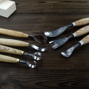 7-piece Wood Carving Tool Set. Spoons Bowls Carving Tools. Wood Carving ...