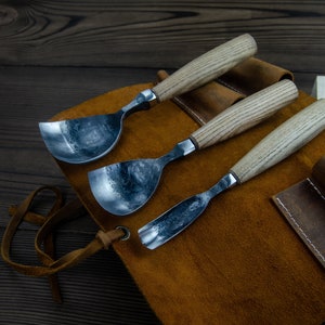 Hand Forged Bent Gouges. Spoon Carving Gouges. Wood Carving Tools. Bowl ...