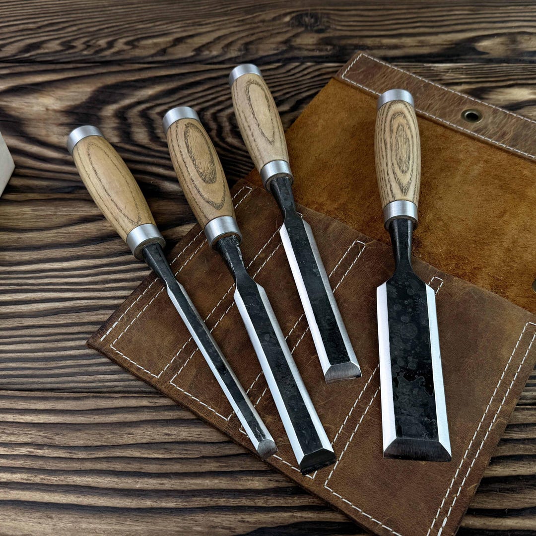Hand-forged Wood Carving Chisels. Carbon Steel Blades. Ash Wood Handles ...