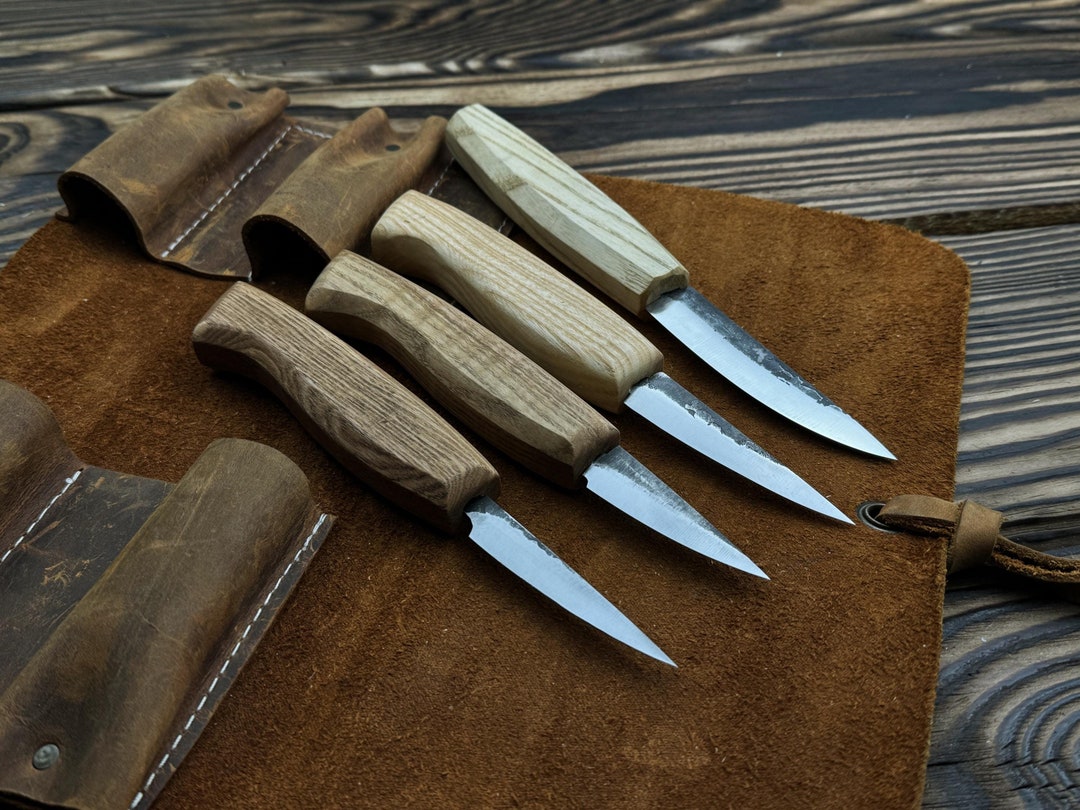 4-piece Hand-forged Wood Carving Knives Set. Woodworking Tools ...