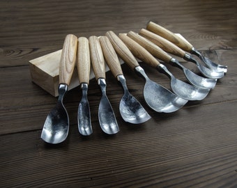 Hand Forged Bent Gouges. Spoon Carving Gouges. Wood Carving Tools. Bowl ...