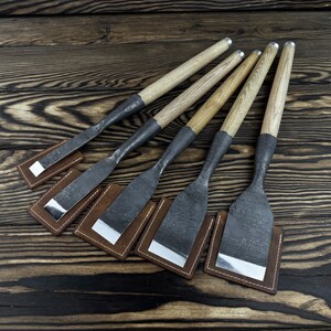 Hand-forged Slick Chisel Set 9 Pcs. Wood Carving Tools. 52100 Carbon ...