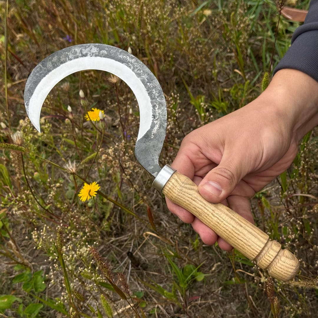 Hand-forged Small Sickle. Carbon Steel Blade. Ergonomic Handle. Herb ...