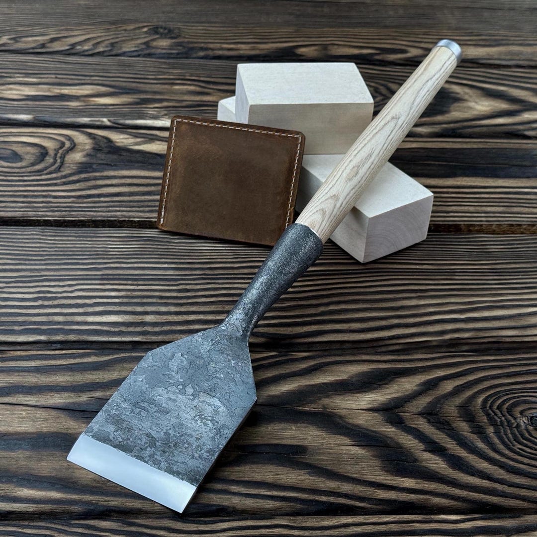 Hand-forged Large Slick Chisel. Woodworking Tool. Ash Wood Handle ...
