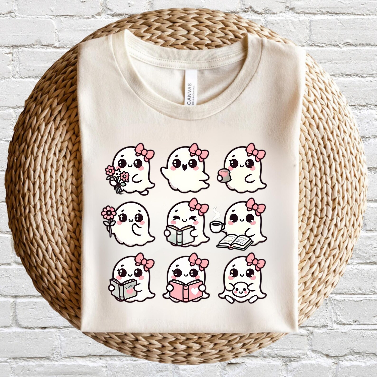 Pink Ghost Png Ghost Collage Svg PNG, Halloween Png Cute Pink Reading ...