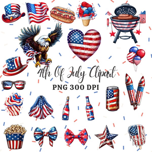 4th of July Clipart - Etsy