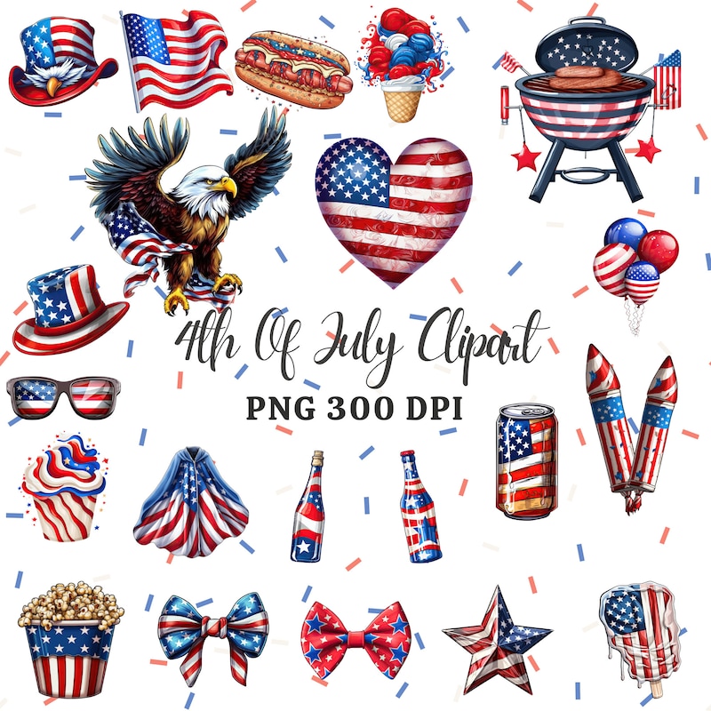4th of July Clipart - Etsy
