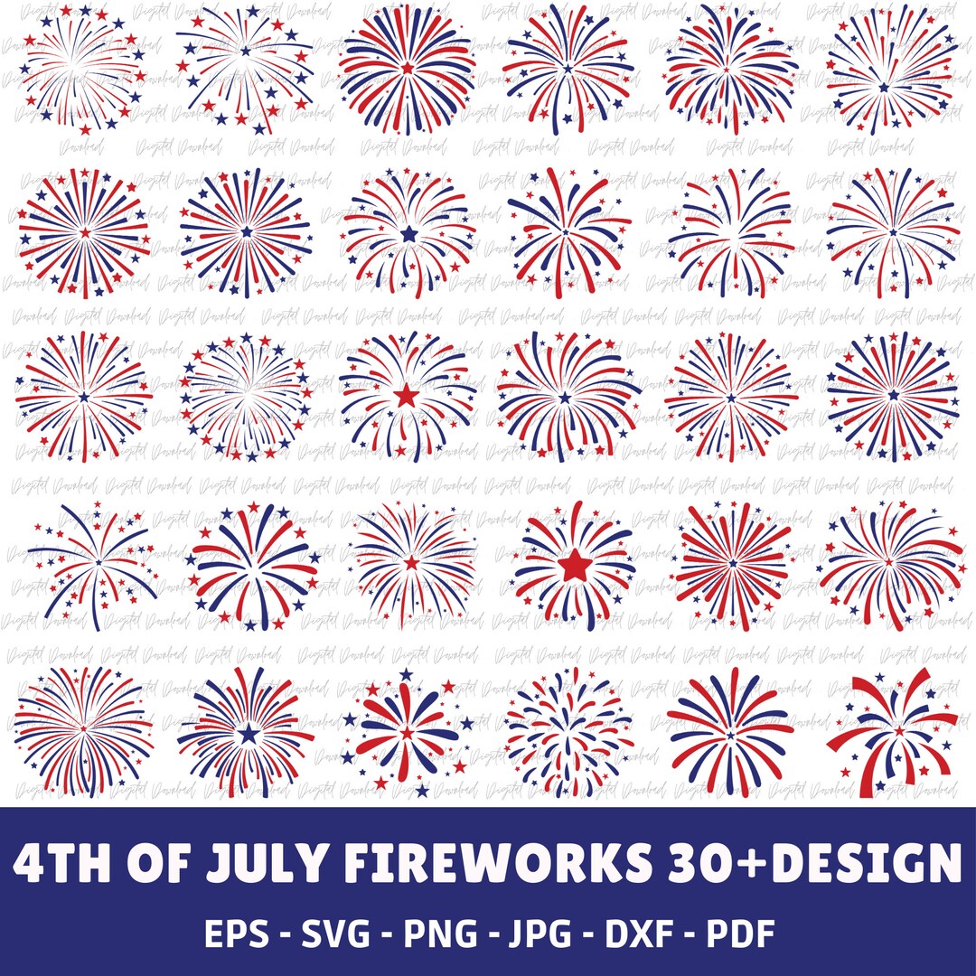 4th of July Svg Bundle Fireworks, 4th of July Fireworks, USA Fireworks ...