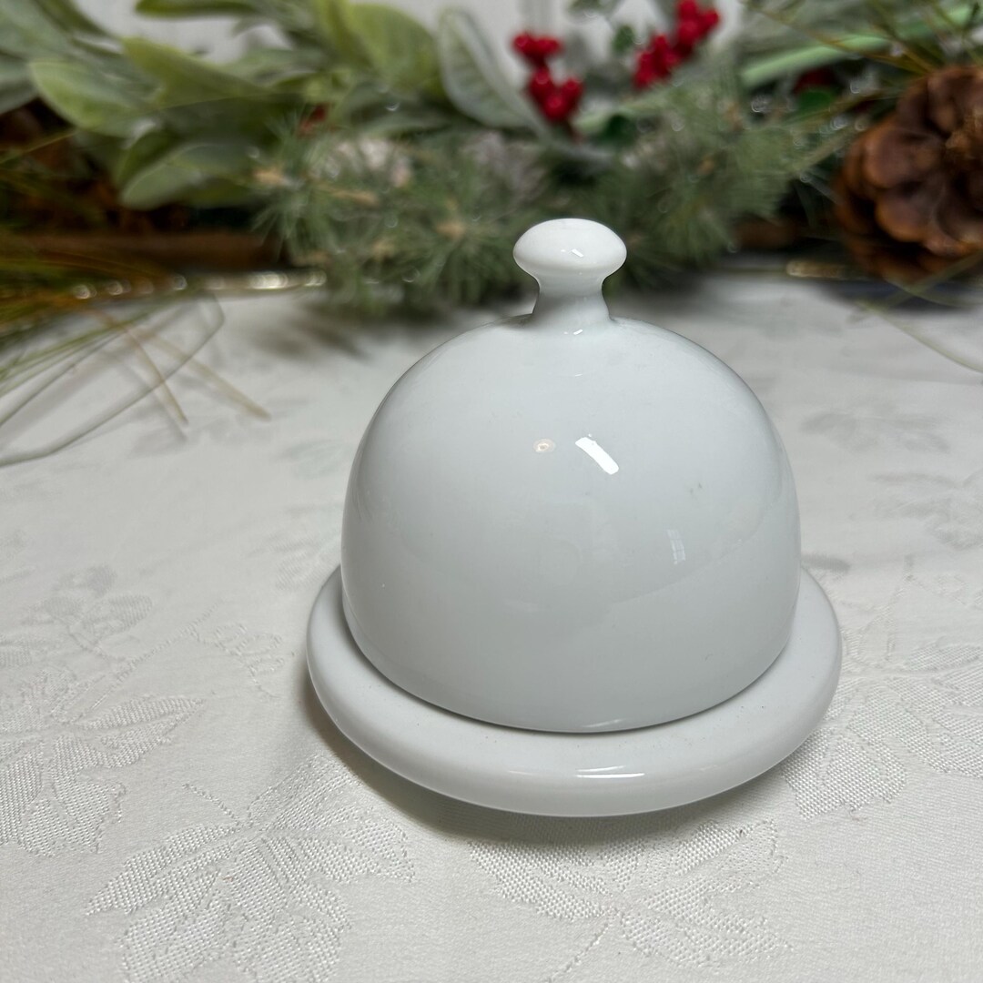 White Covered Butter Bell Lid Ceramic/porcelain - Etsy