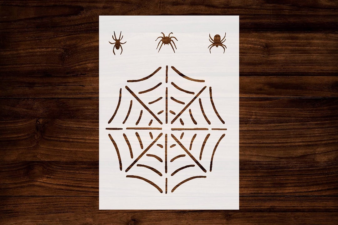 Spider Web & Spiders Plastic Stencil Reusable, Sturdy 8.5x11 Inches for ...