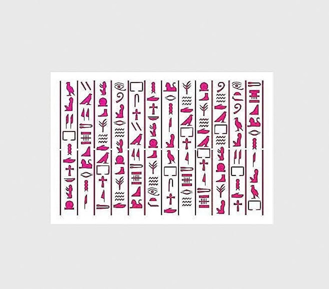 Egyptian Hieroglyphics Reusable Stencil 6x8 Inches Transparent Mylar ...