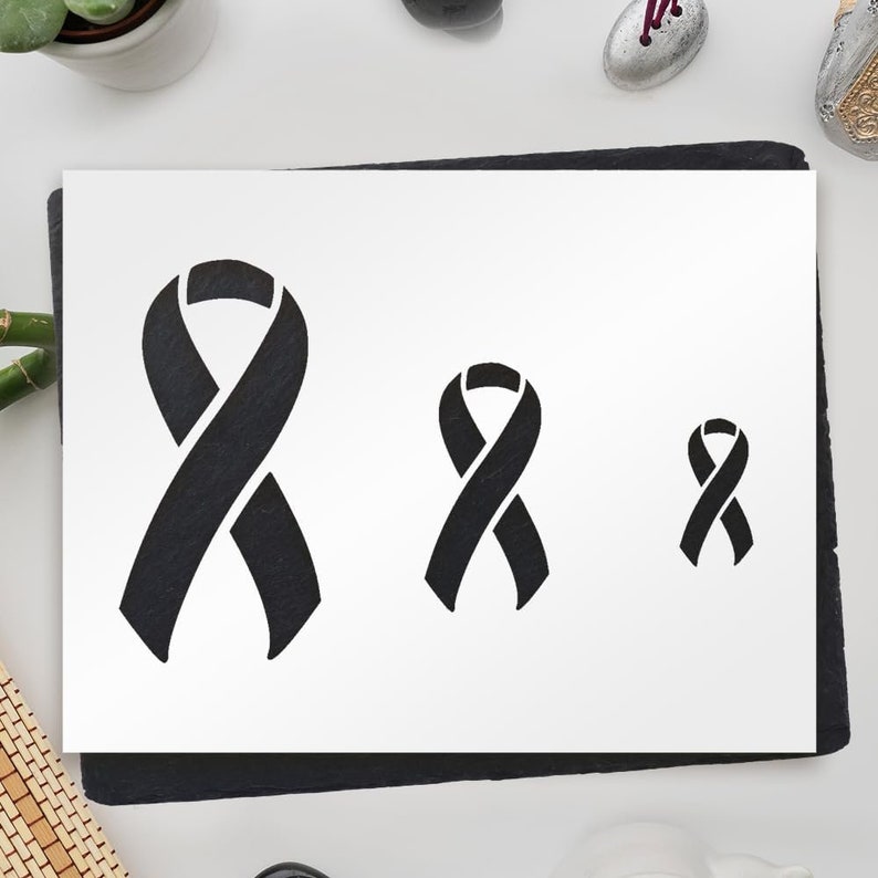 Awareness Ribbon Stencil Template Reusable 3 Sizes 11 X 8.5 Inches for ...