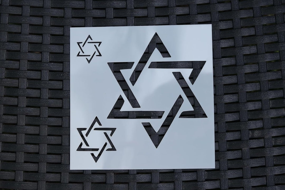 Star of David Logo Stencil Reusable Clear Plastic, 5.5x5.5 Inches ...