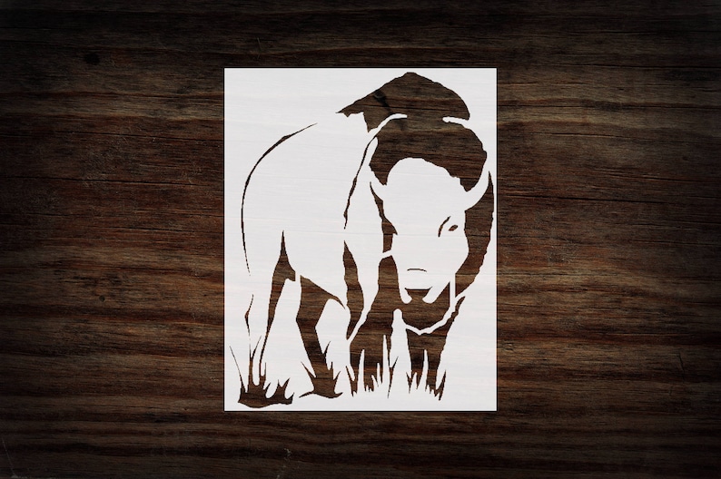 Majestic Bison Buffalo Stencil Reusable Plastic Template for Crafting ...