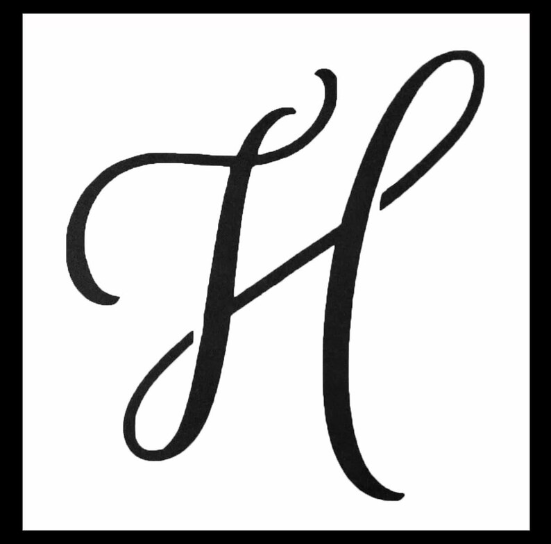 Large Big Script Cursive Letter H Stencil Reusable 11 X 8.5 for Arts ...