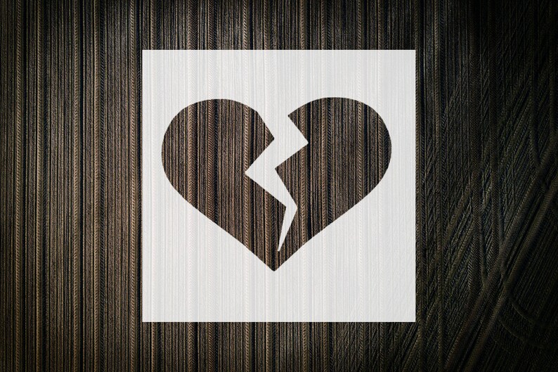 Broken Heart Stencil Reusable Plastic Template 4-inch for DIY Crafts ...