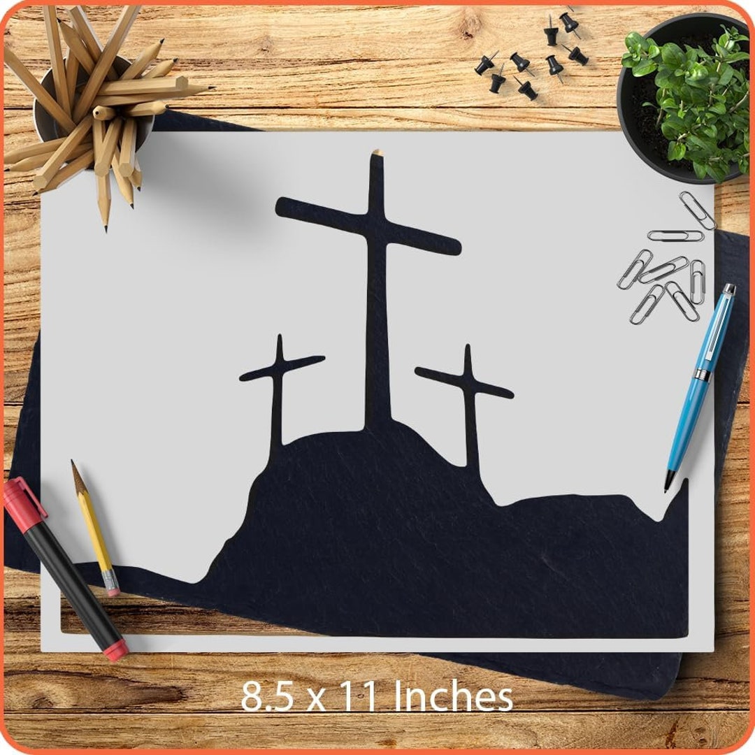 Large Crosses Stencil Template for Outdoor Yard Signs 8.5x11 Inch ...