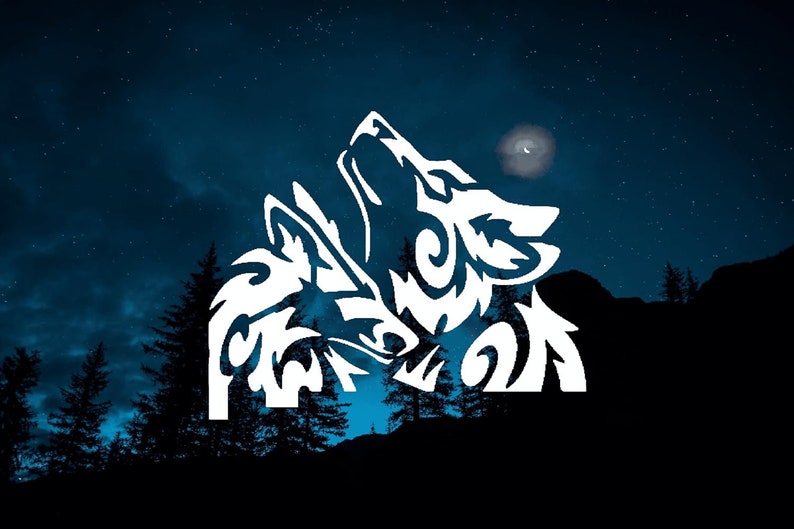 Twin Wolves Plastic Stencil Majestic Wildlife DIY Craft Template 5 X 6 ...