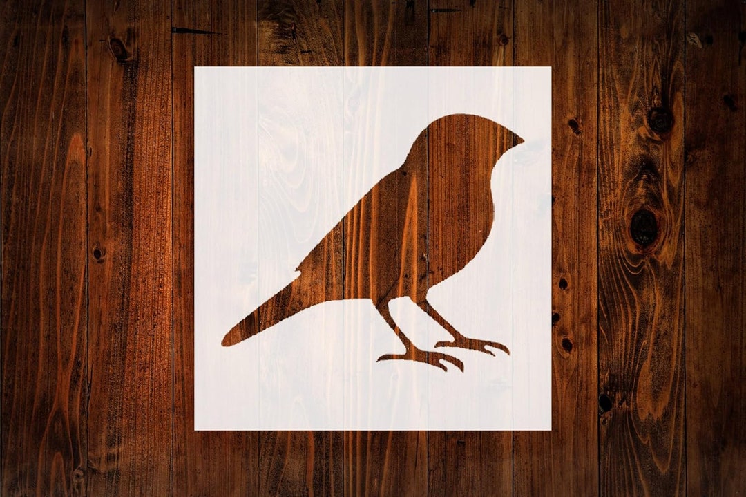 Finch Style Design Stencil, 4-inch Reusable Mylar Cutout for Art ...