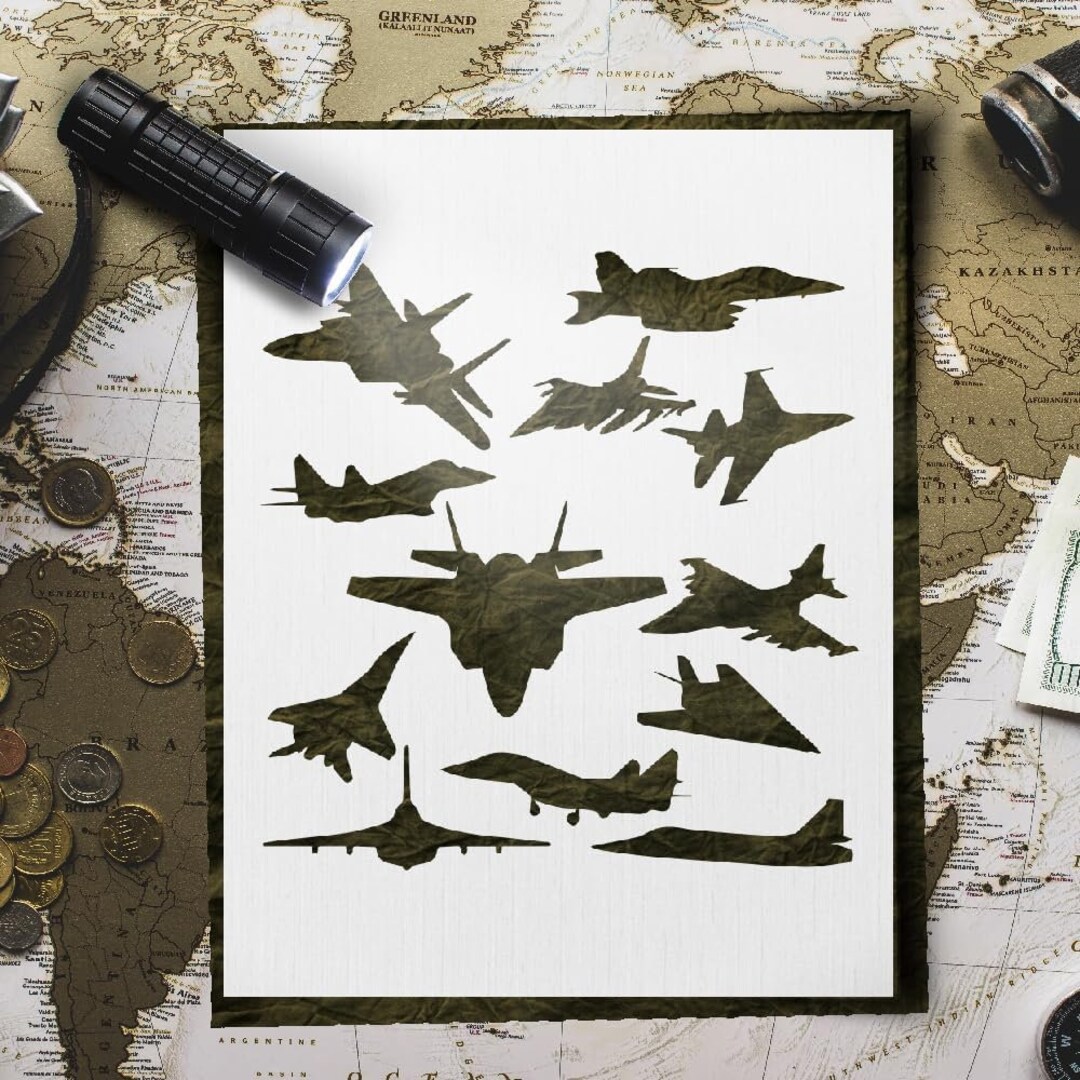 Airforce Fighter Jets Airplanes Stencil Reusable 8.5x11 Inches for ...