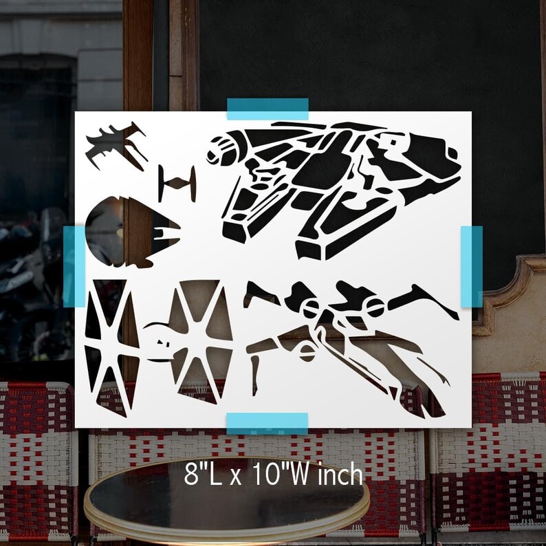 Reusable Spaceship Stencil 8x10 for Arts, Scrapbooking, and Wall ...