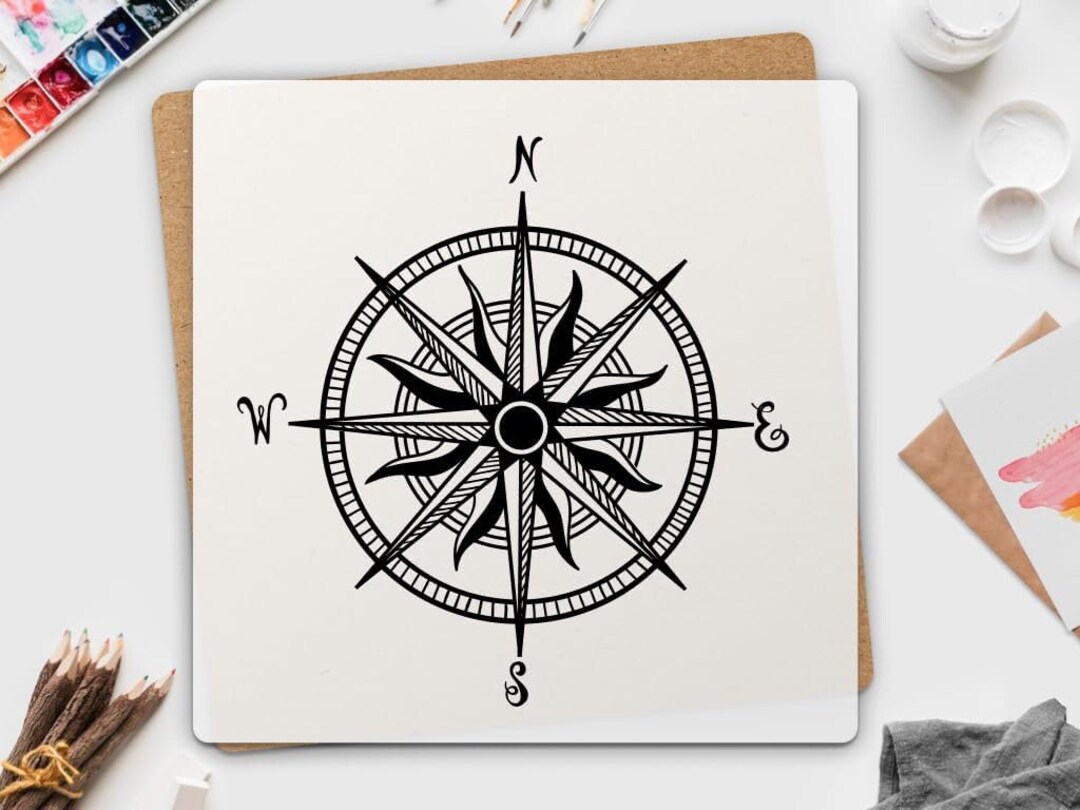 Nautical Designs With Reusable Nautical Compass Stencil 12l X 12w Laser ...