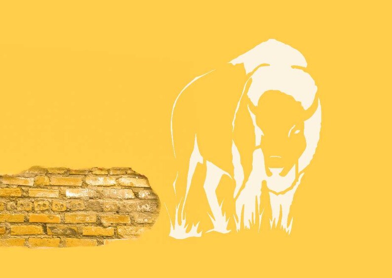 Majestic Bison Buffalo Stencil Reusable Plastic Template for Crafting ...