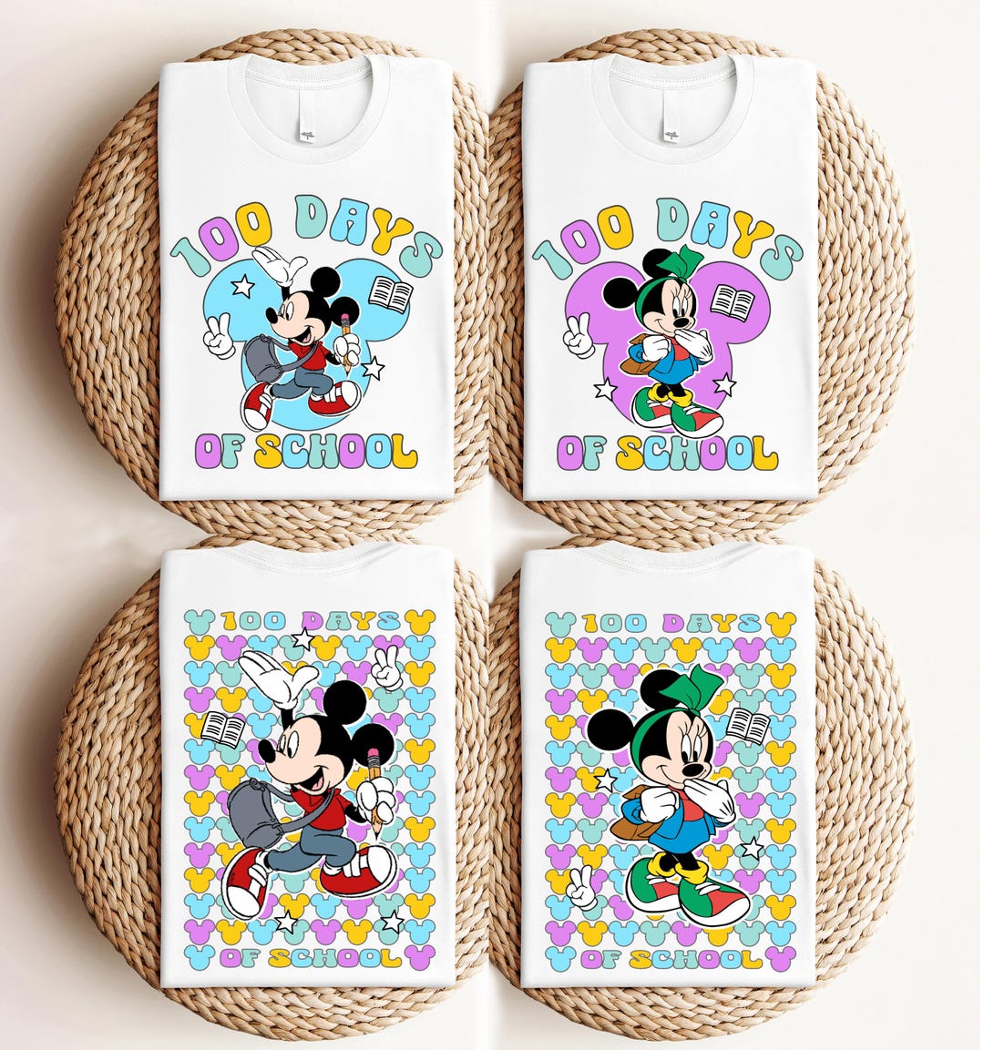 100 Days of School Shirt, Mickey and Minnie Matching Classroom Shirt ...