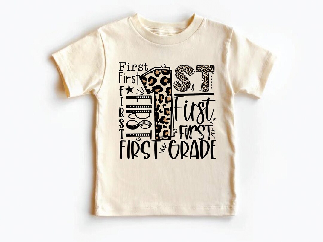 1st Grade Leopard Typography Shirt, First Day of School Shirt, Back to ...