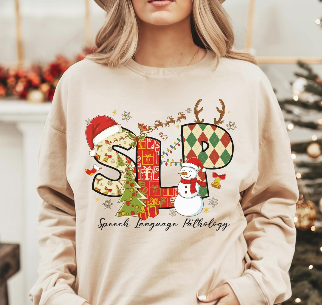 SLP Christmas Squad Sweatshirt, Merry Speechmas Shirt, Speech Therapist ...