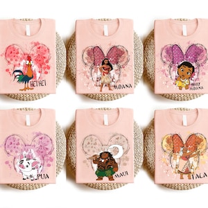 Disney Princess Moana Characters Shirt, Disneyland Minnie Mickey Moana ...