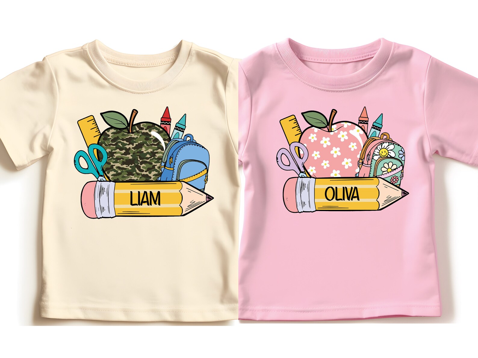 Custom Name Pencil School Shirt, First Day of School Shirt, Back to ...