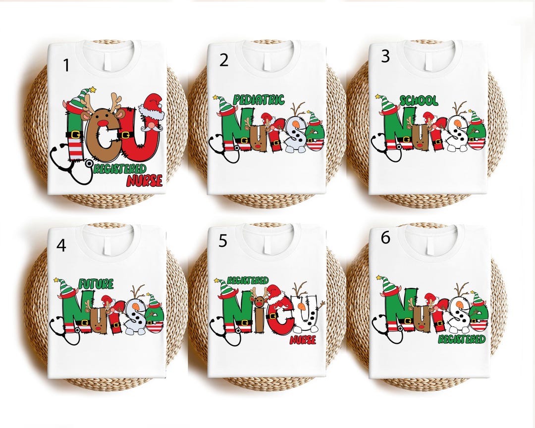 ICU Christmas Shirt, Medical Staff Group Xmas T-shirt, Festive ...