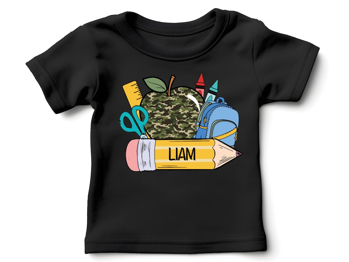 Custom Name Pencil School Shirt, First Day of School Shirt, Back to ...