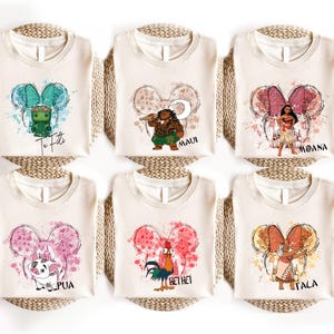 Disney Princess Moana Characters Shirt, Disneyland Minnie Mickey Moana ...