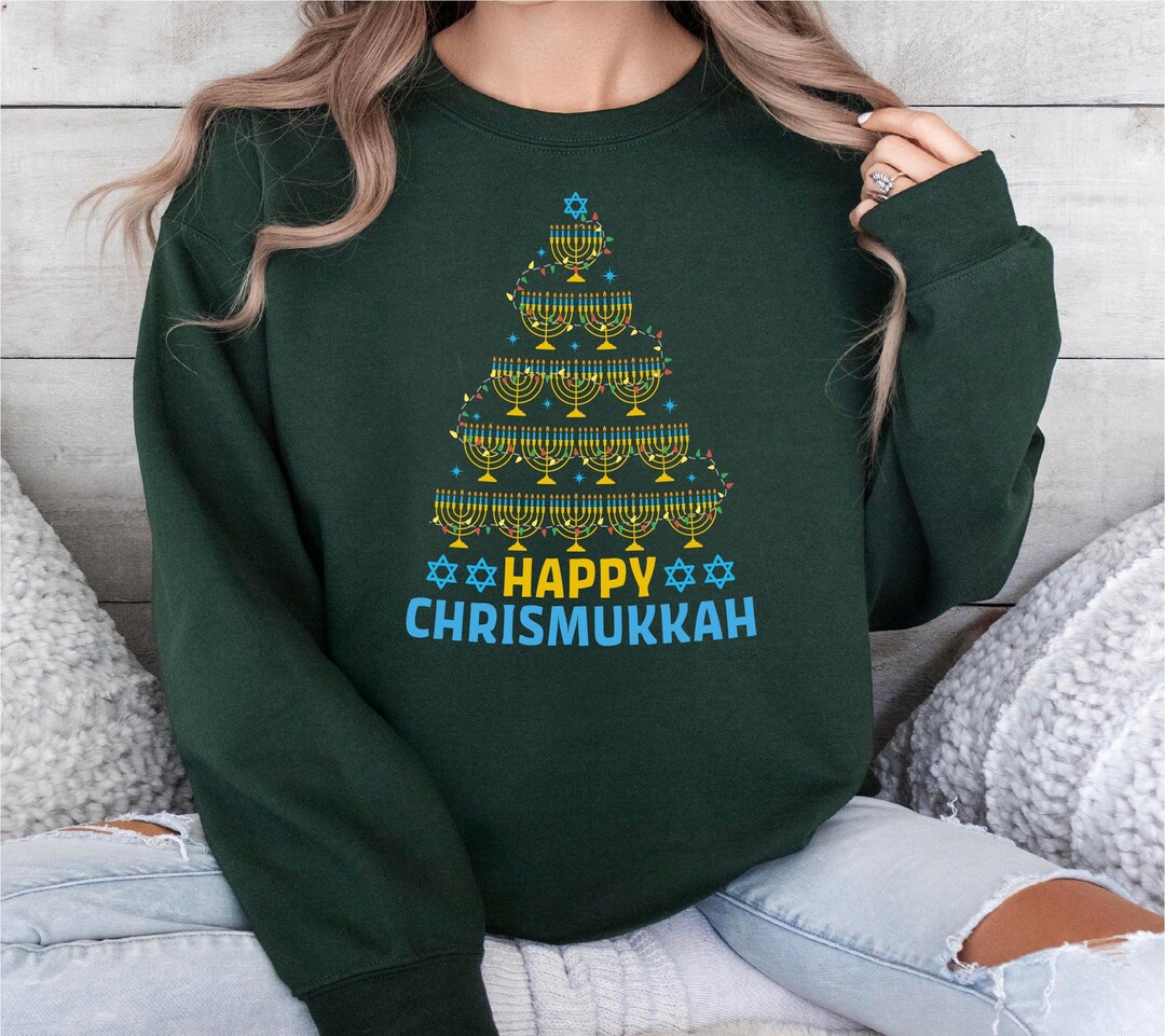 Happy Chrismukkah Shirt, Menorah Christmas Shirt, Judaica Candle ...