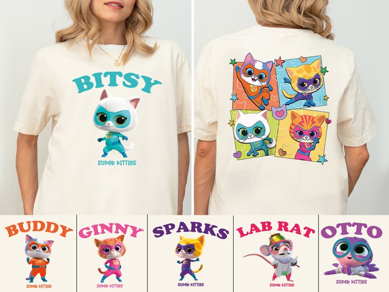 Disney Super Kitties Shirt, Ginny Cat Shirt, Bitsy Cat Shirt, Buddy Cat Shirt, Sparks Cat Tee ...