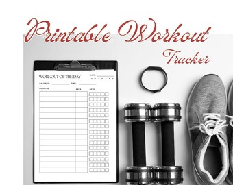 Printable Daily Workout Tracker, Write Specific Exercise Moves/reps ...