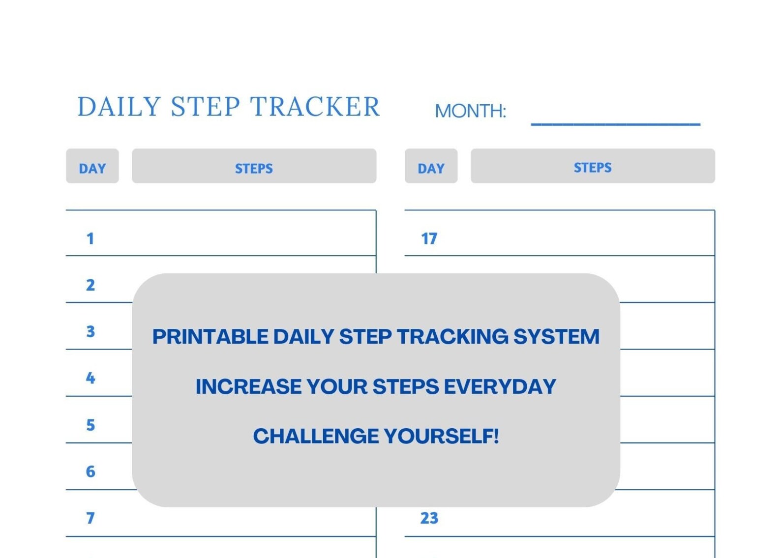Printable Steps Tracker, Download Template, Accountable Habits - Etsy