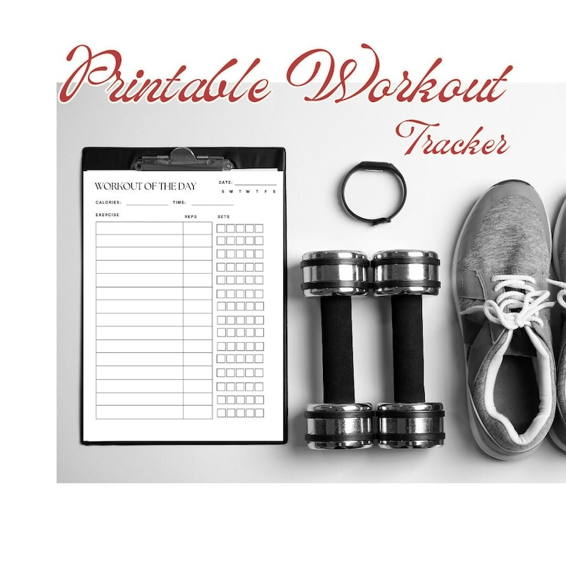 Printable Daily Workout Tracker, Write Specific Exercise Moves/reps ...