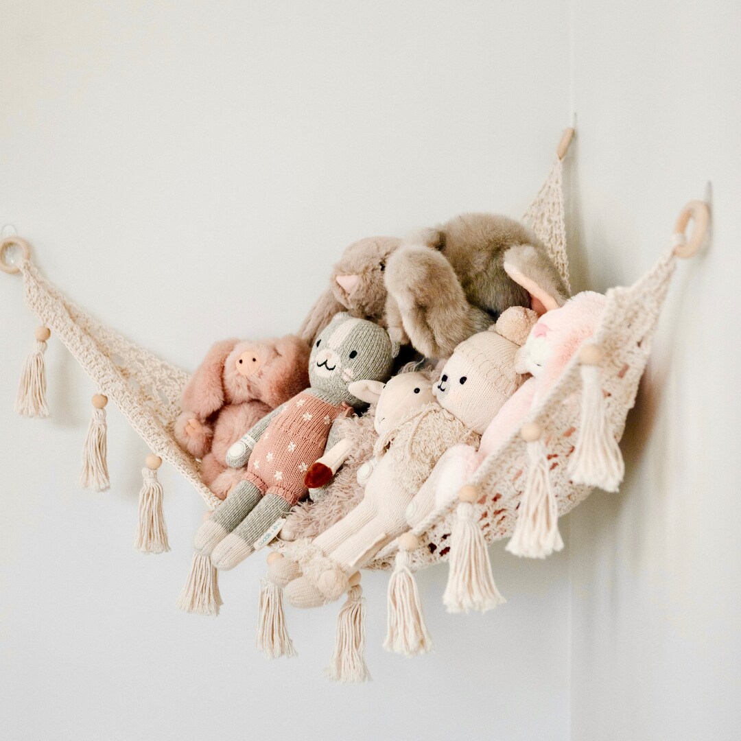 Macrame Toy Hammock for Stuffed Animals Plushie Toy Hammock for Baby ...