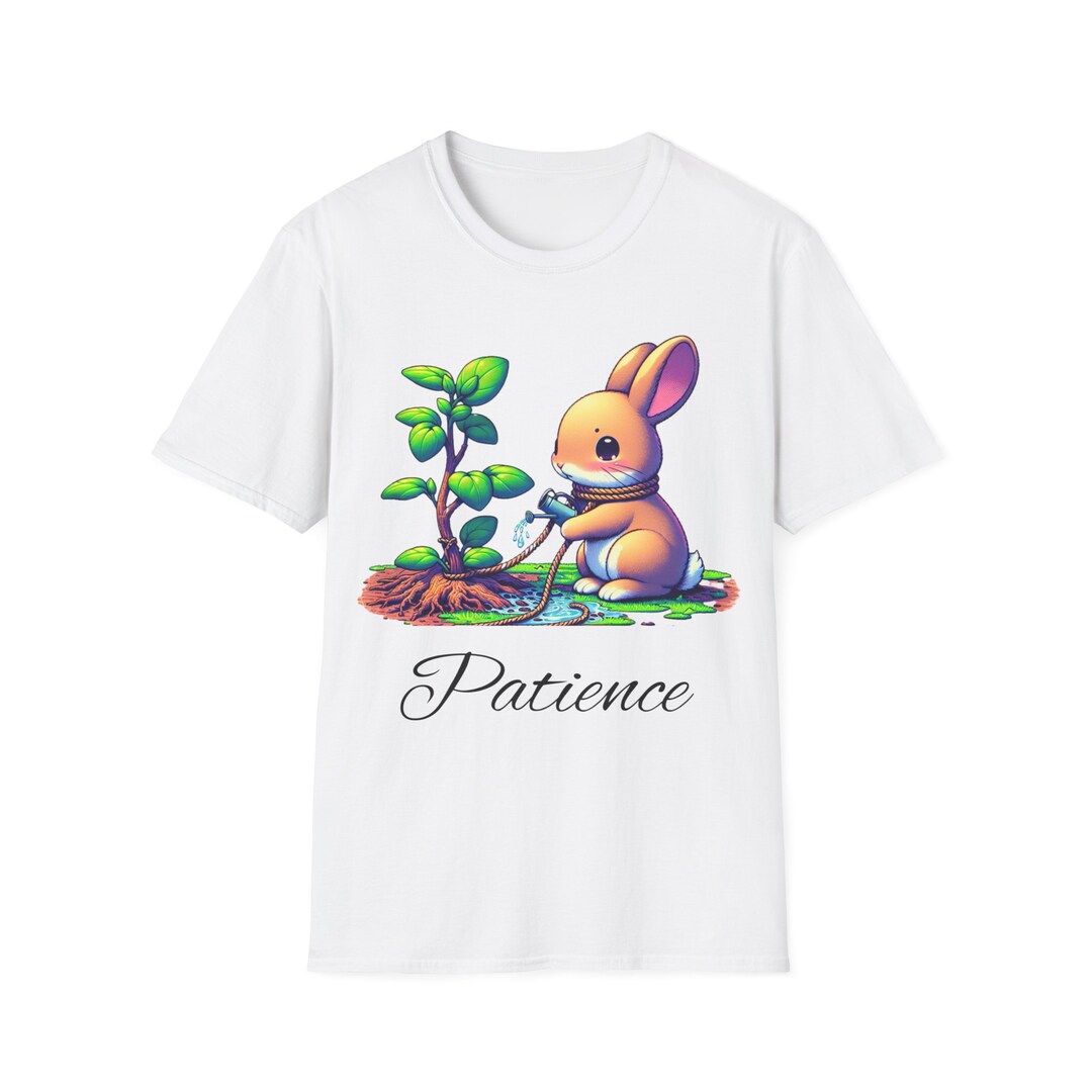 Dark Humour Rabbit Patience Funny Meme Unisex Softstyle T-shirt Perfect ...