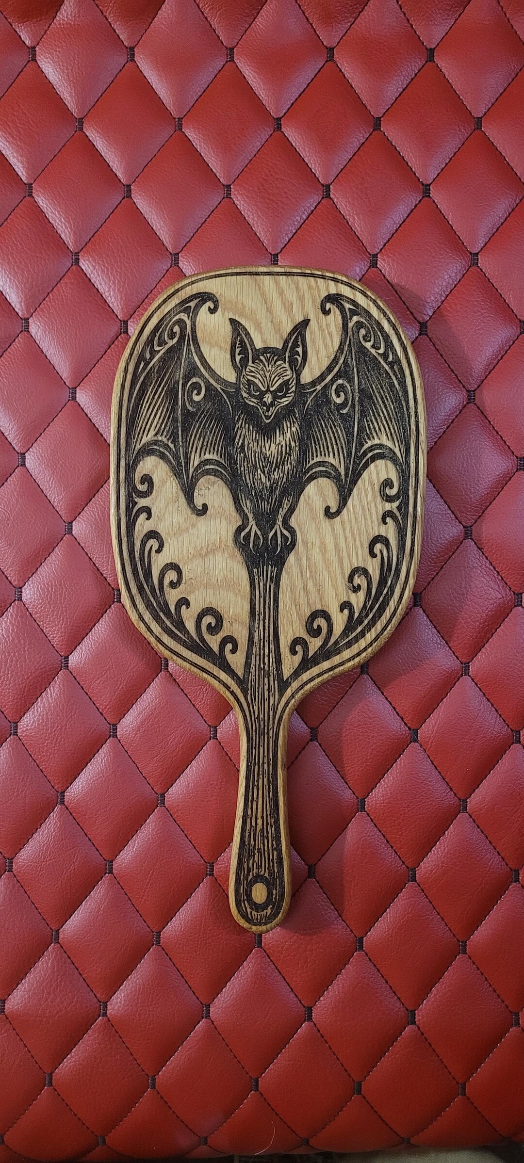 Gothic Oak Bat Paddle – Handcrafted BSDM Gear Spanking Wooden Paddle ...