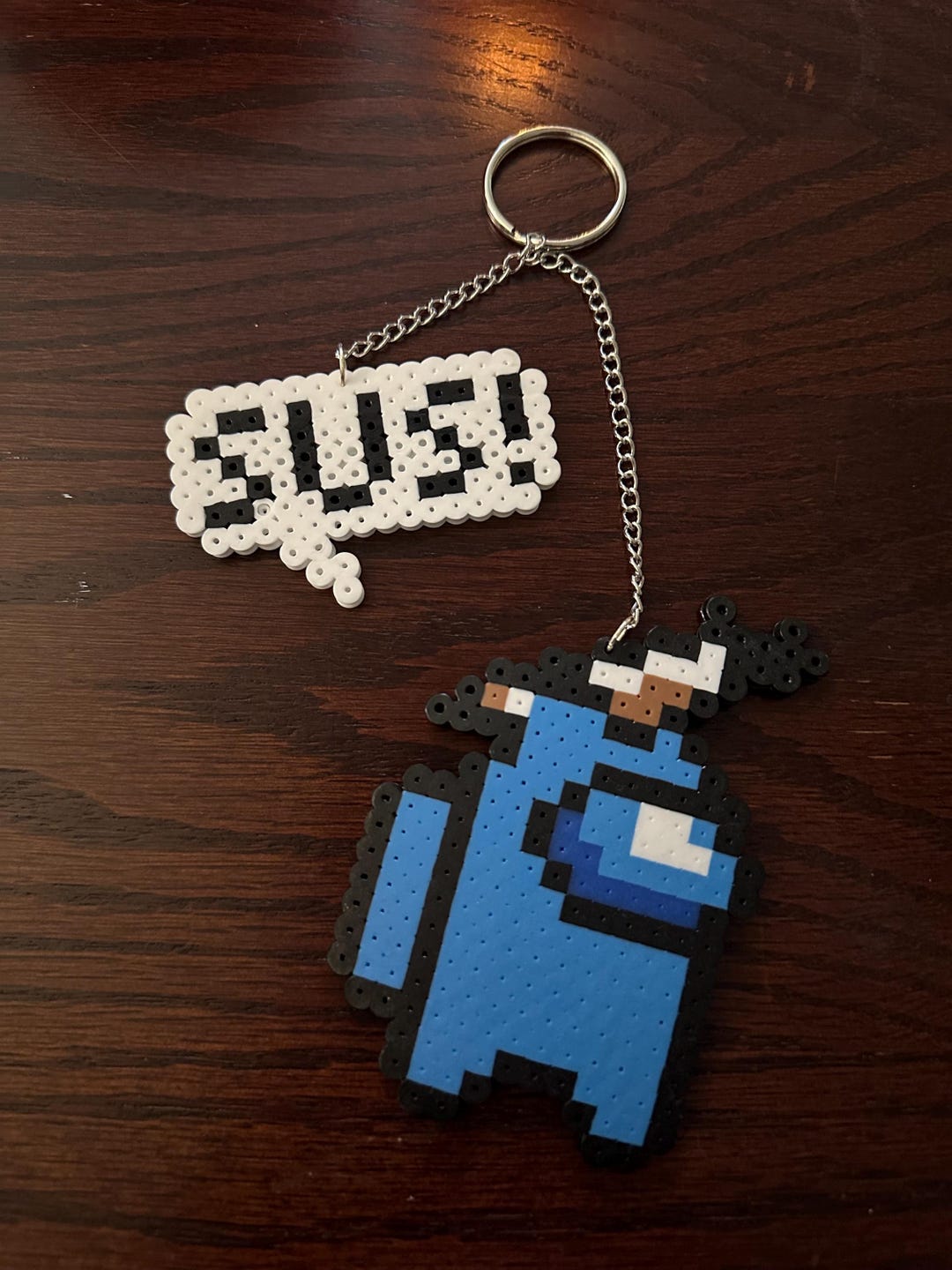 Sus Perler Bead Keychain - Etsy