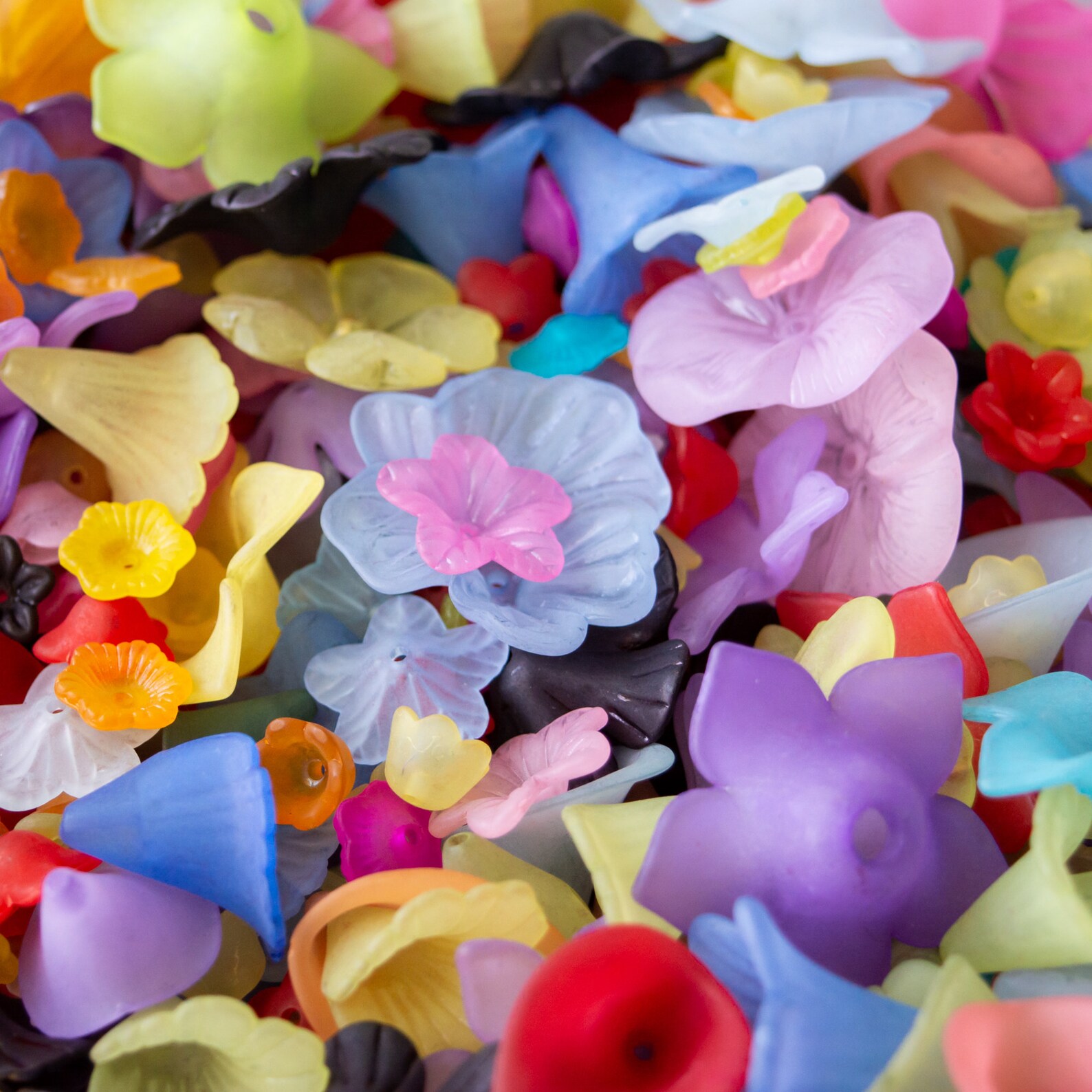 Assorted Frosted Flower Beads in Mixed Shapes Sizes and Color - Etsy