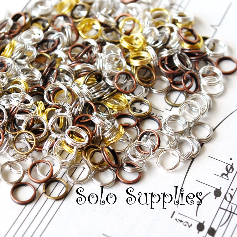 6mm Split Rings in Assorted Colors, Mixed Lot of Strong Spring Shaped ...